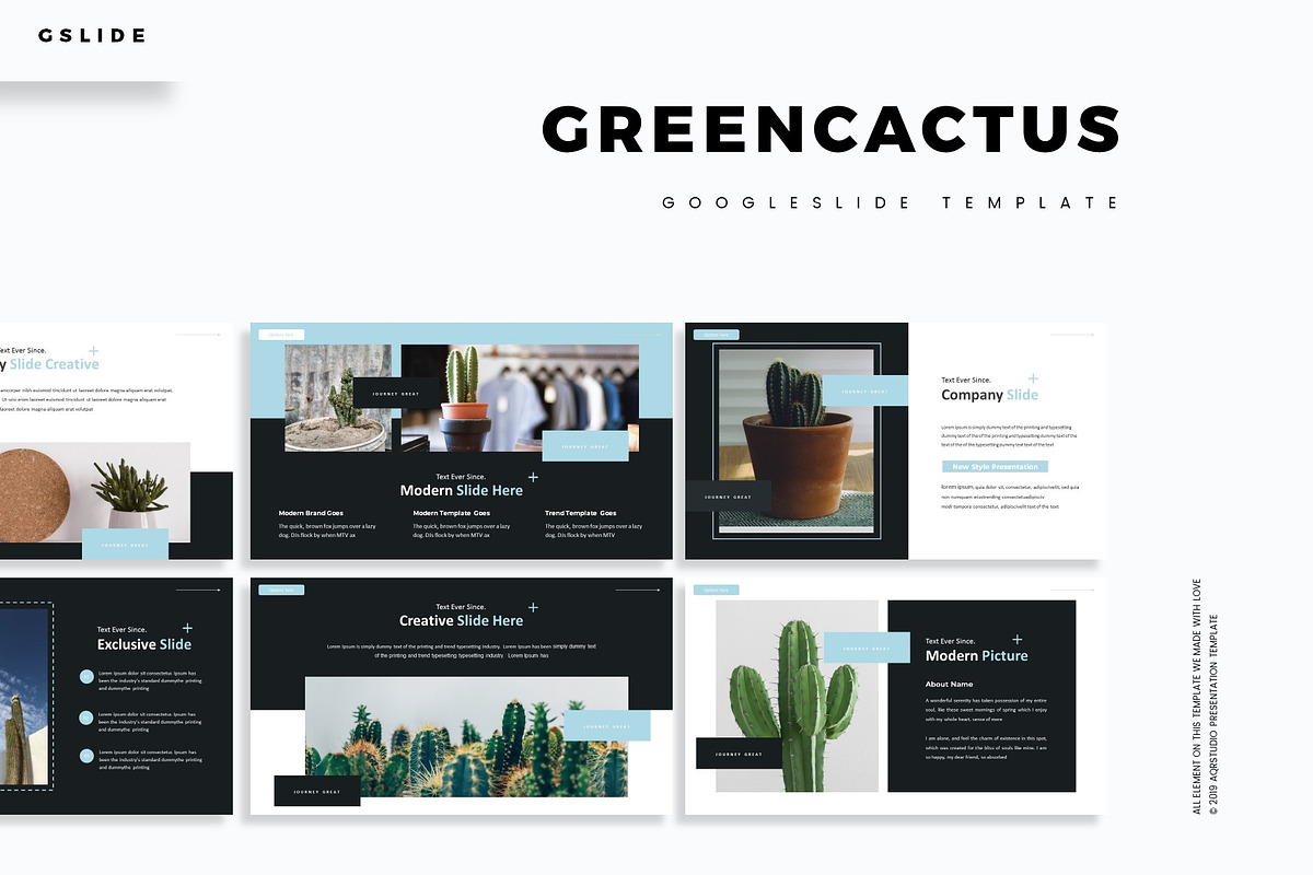 Green Cactus - Google Slides Templat, a Presentation Template by AQR Studio