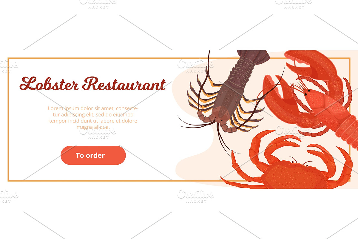 Website template design for lobster, a Templates & Theme by KitVector