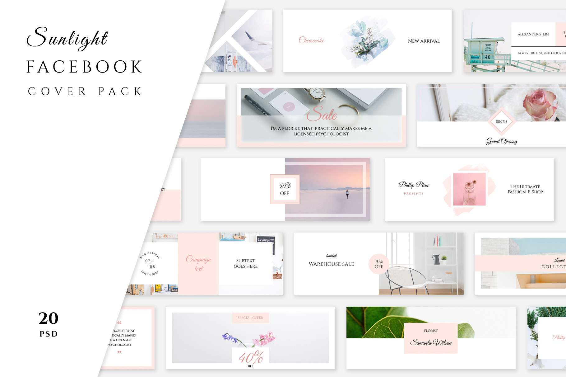 Sunlight Facebook Cover Pack, a Social Media Template by Swiss_cube