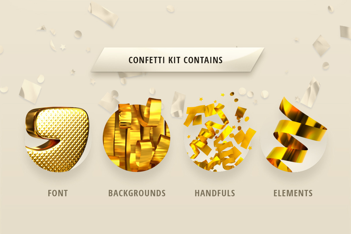 Confetti Party — Graphic Kit, an Object Graphic by Graphic Treasury