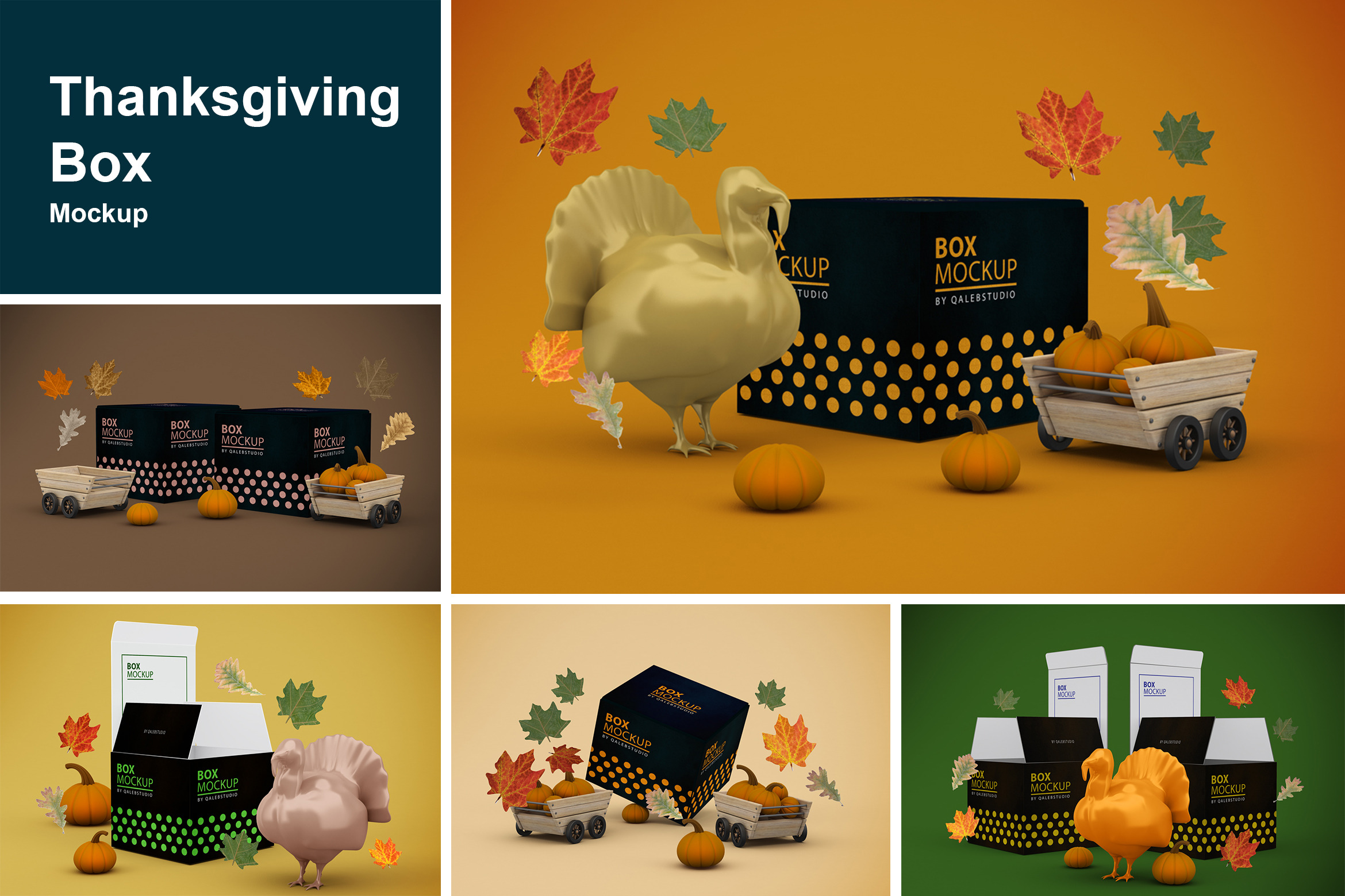 Thanksgiving Box Mockup, a Cups & Container Mockup by Qaleb Studio ...