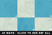20 Topographic Maps Vector Pack, a Texture Graphic by Matt Borchert