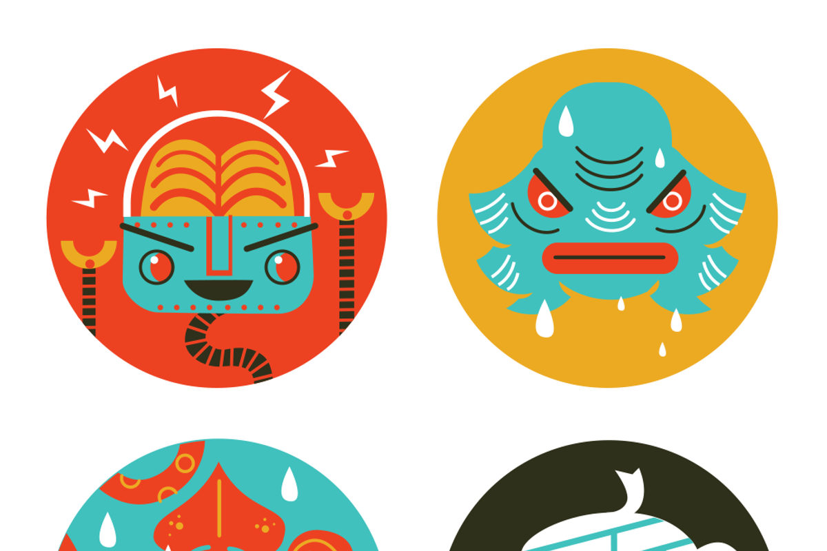 16 Vector Monster Objects, an Object Graphic by Derek Sullivan