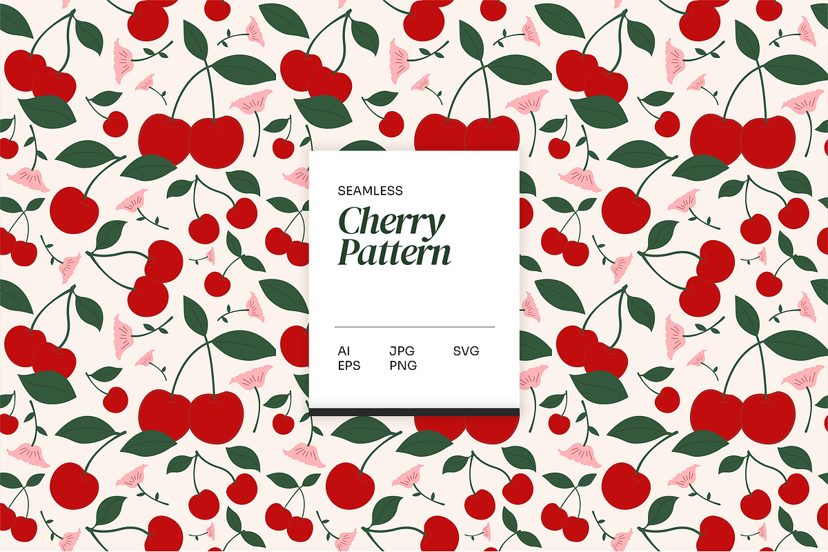 Cherry Pattern, a Pattern Graphic by Neermana