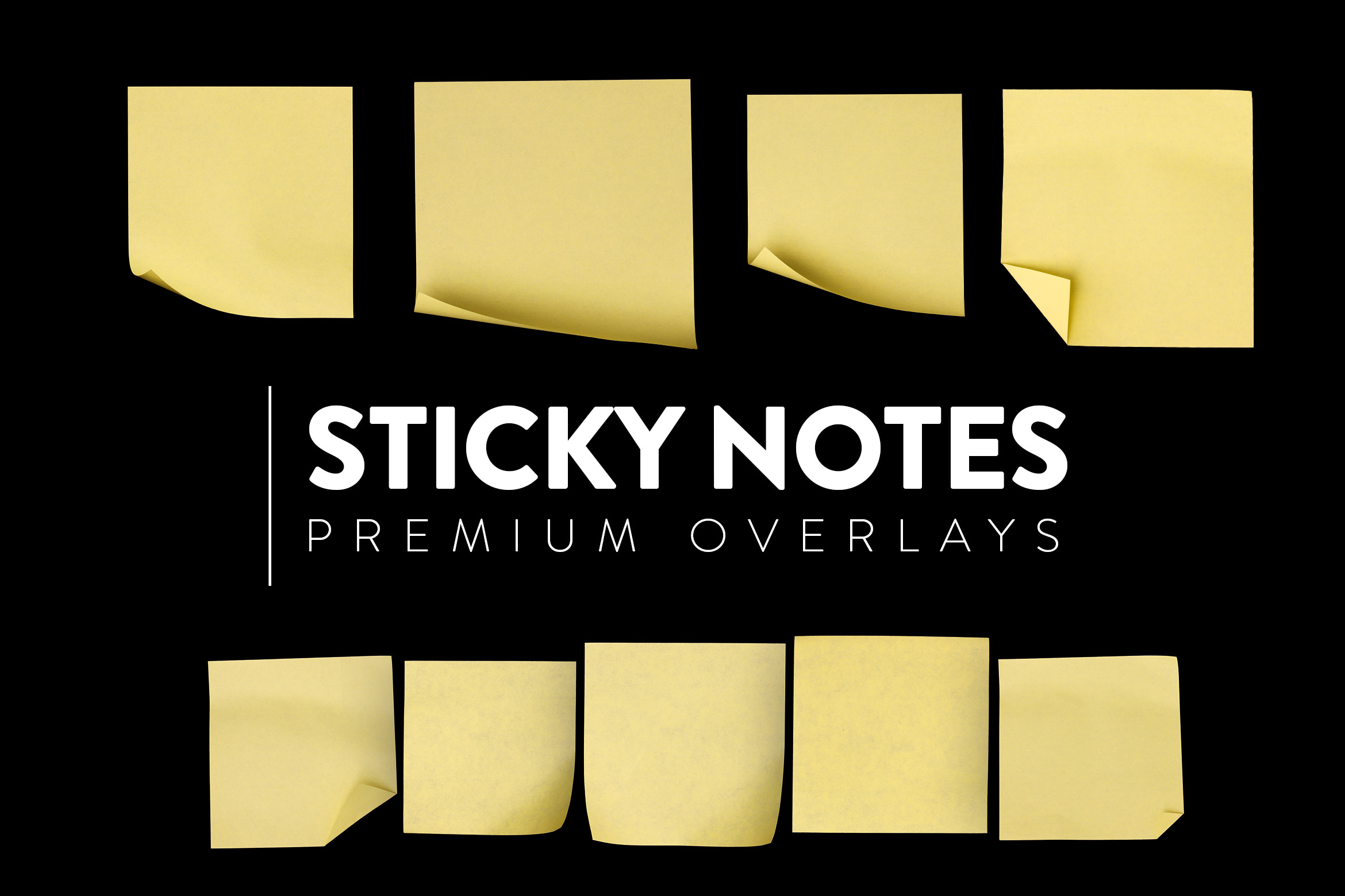 10 Sticky Notes Overlay HQ, an Object Graphic by CCPreset | Creative Market