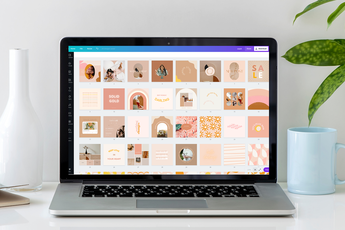 +130 Rainbow collection in Canva, a Social Media Template by Kristina&Co