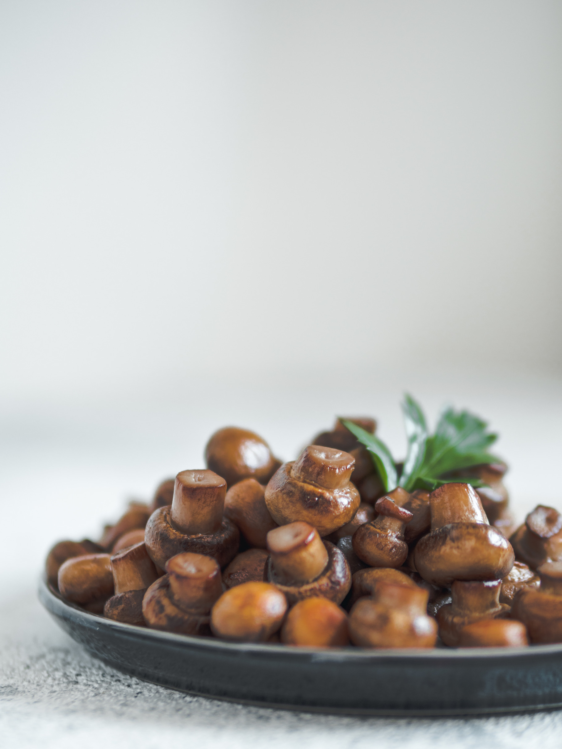Fried mini champignons on plate featuring mushrooms, fried champignons ...