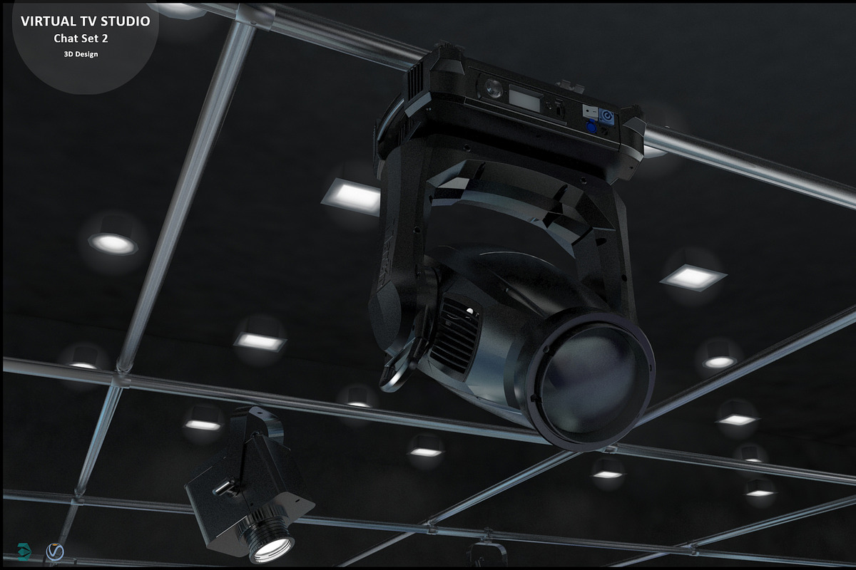 Virtual TV Studio Chat Set 2