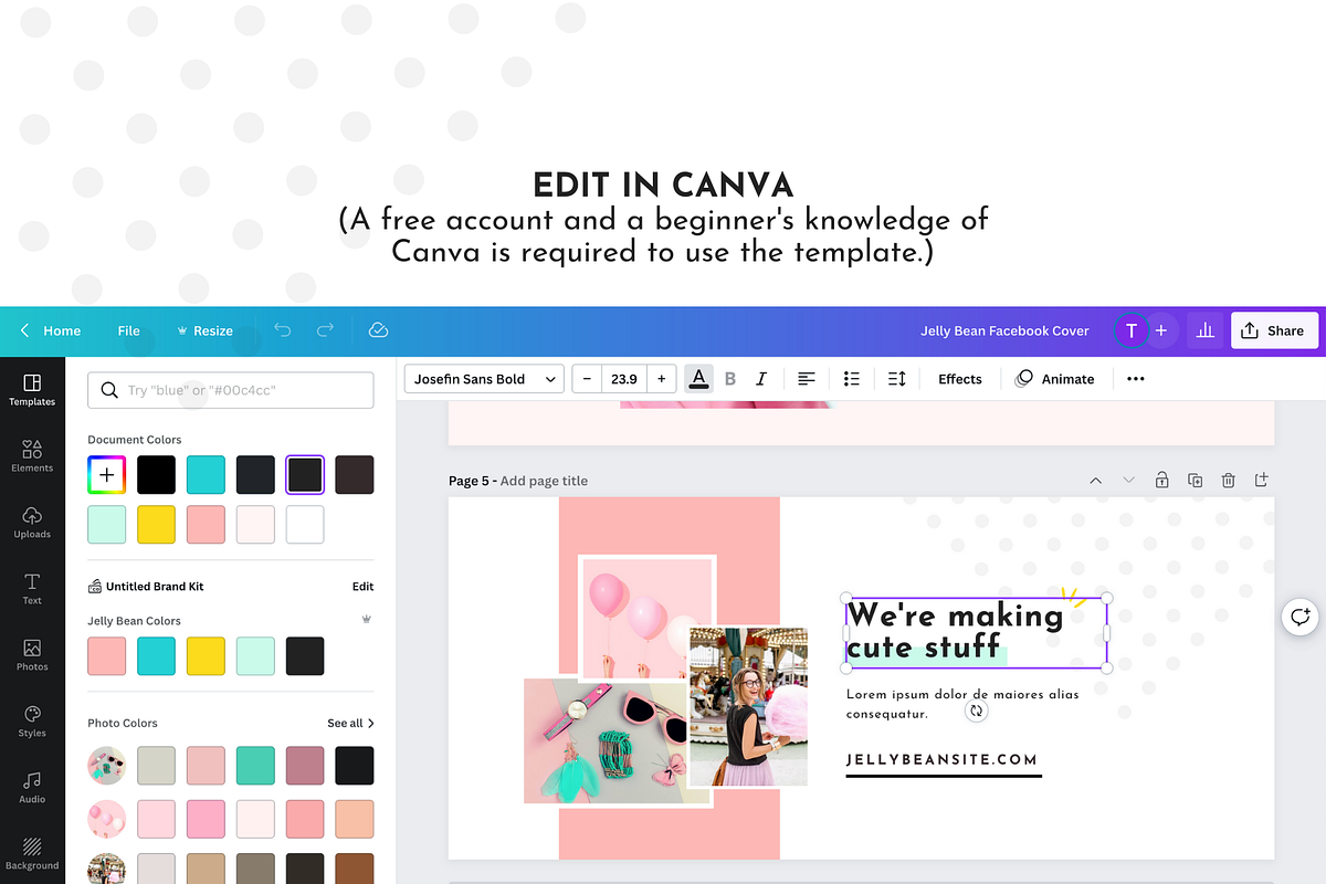 Facebook Template Colorful Canva, a Social Media Template by ltsdesigns