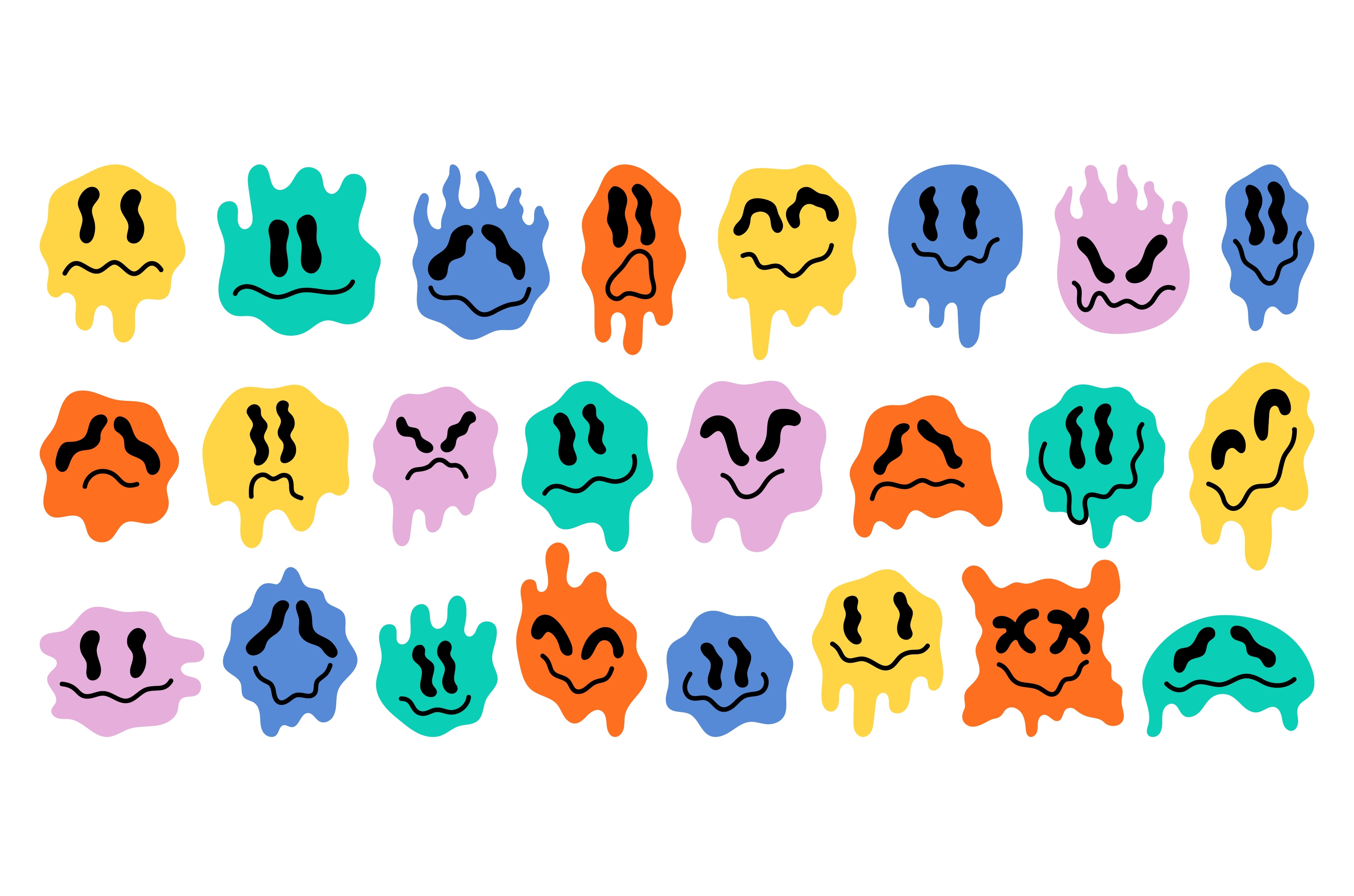 Melting faces. Melted funky face, a Background Graphic by LadadikArt