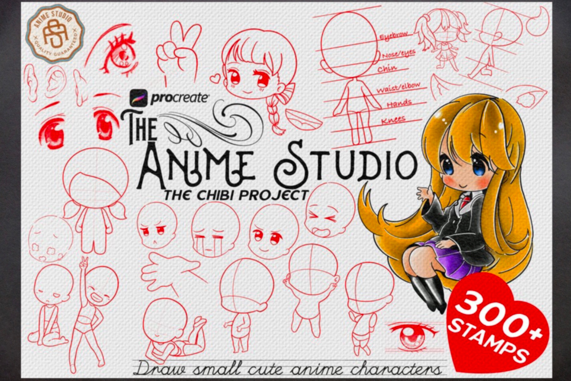 Anime studio Drawing chibi XL, a Brush Add-On by Studio.Valhalla