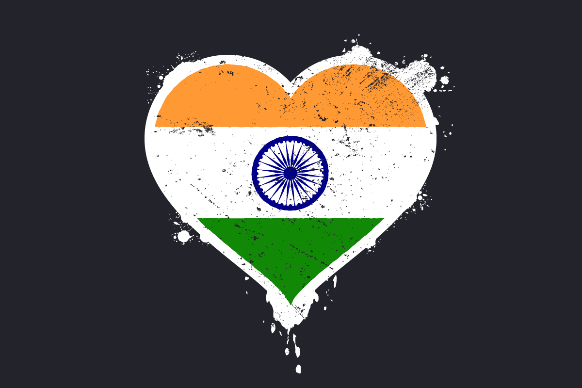 India Heart Flag, a Texture Illustration by Vector Kitchen by Zoljo