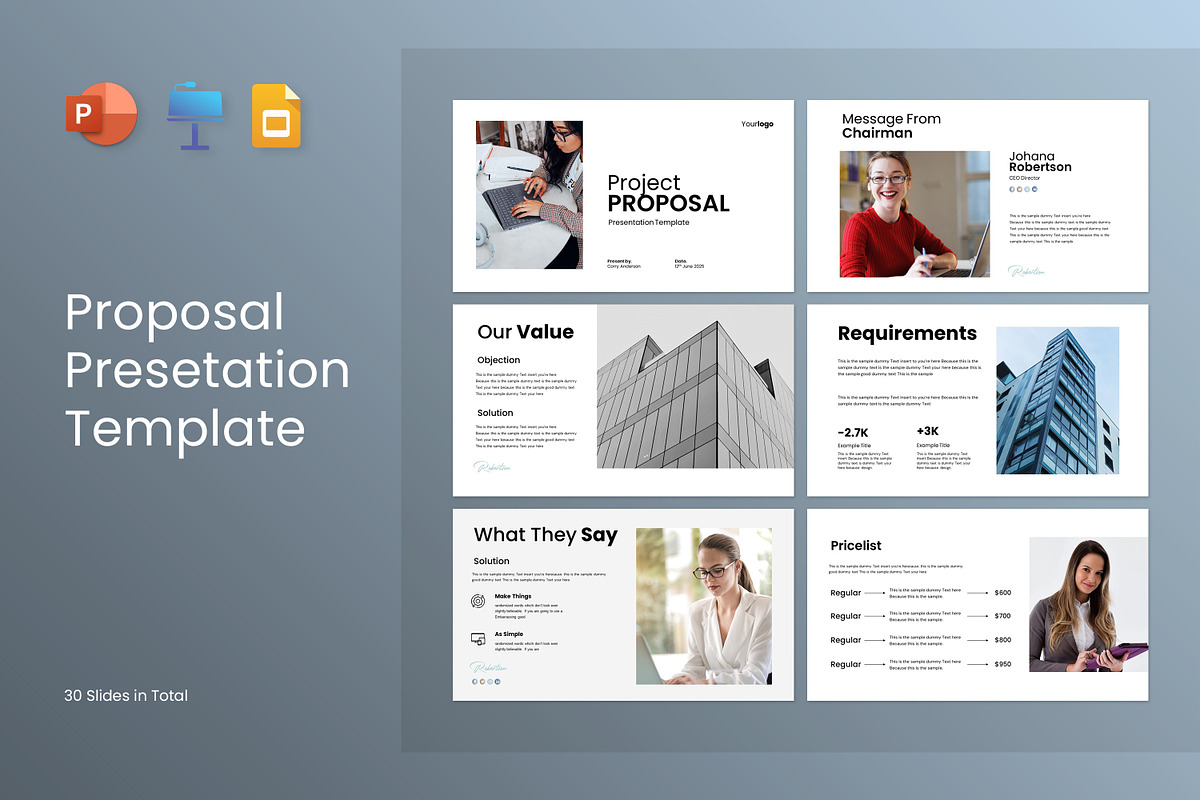Proposal PowerPoint Template, a Presentation Template by evgenystudio