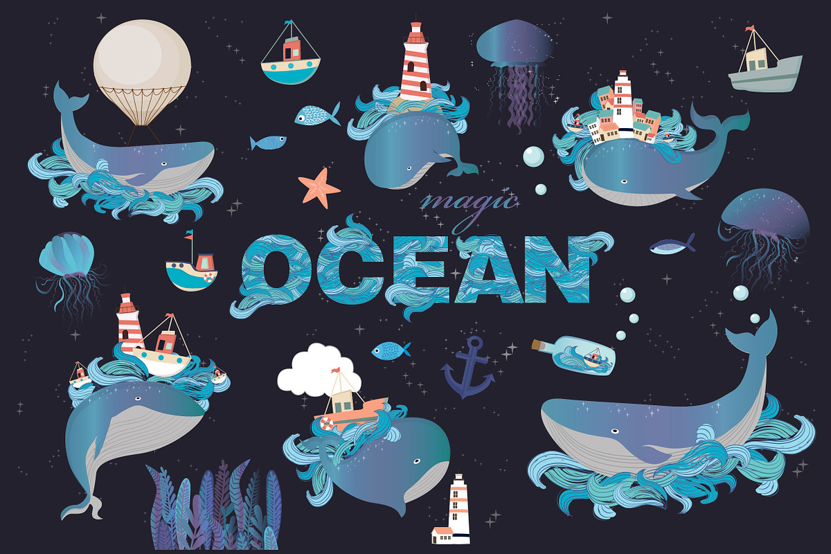 Magic Ocean kit, an Animal Illustration by Mio Buono