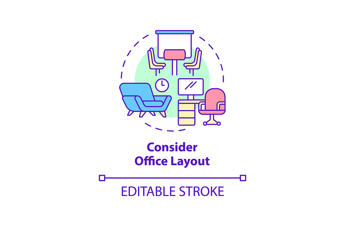 Consider office layout concept icon, an Outline Icon by bsd studio ...