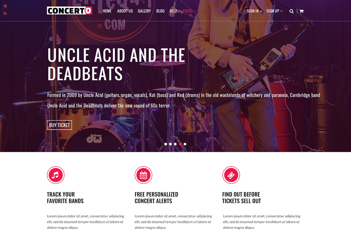 Concerto - Music Events & Tickets, a Websites & App Template by bestwebsoft