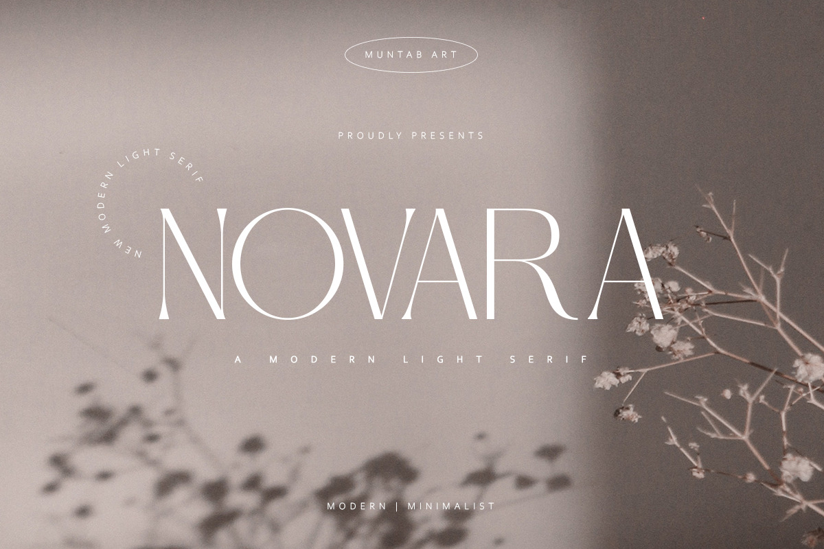 Novara | Modern Serif, a Serif Font by Muntab_Art
