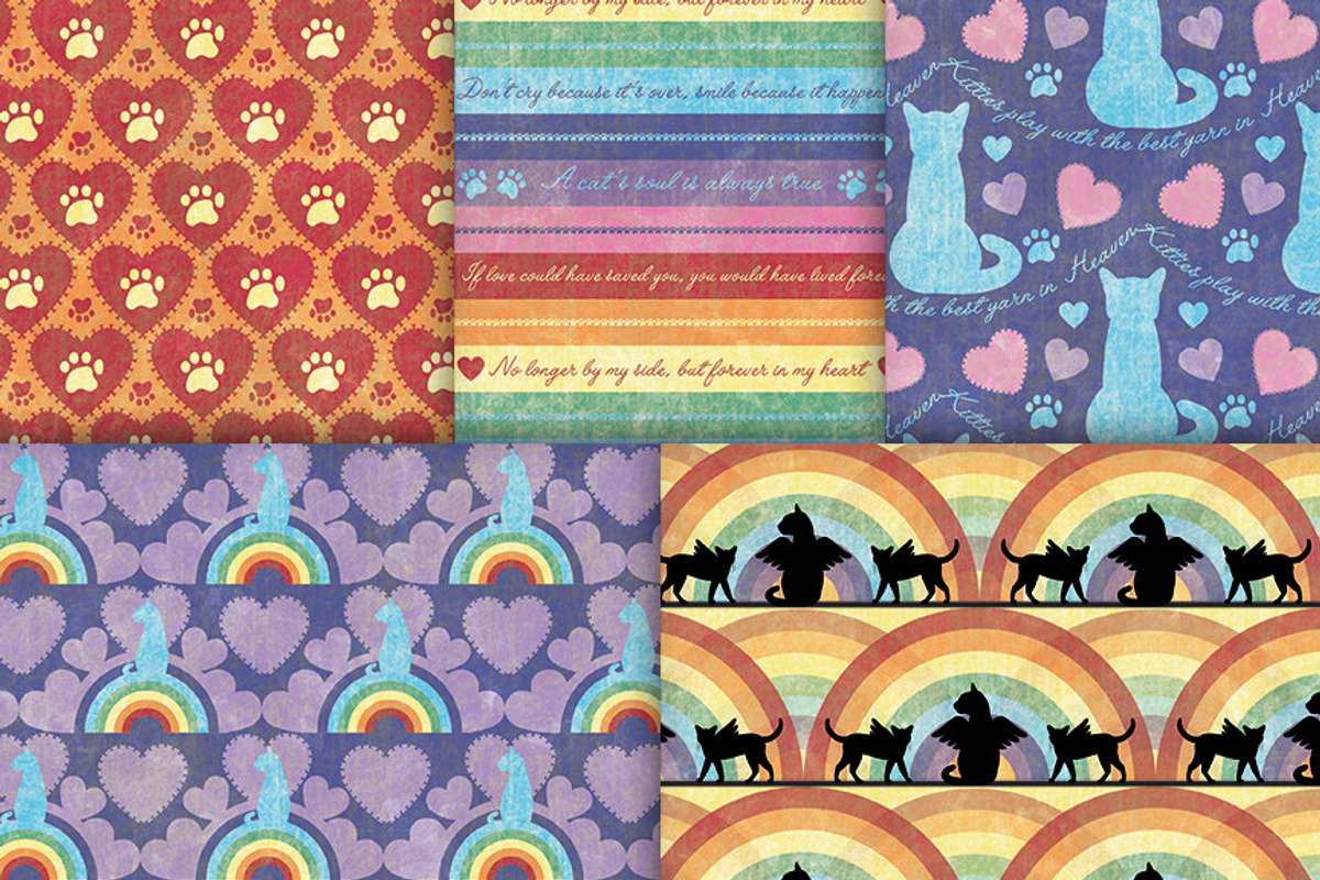Cat Memorial Patterns Rainbow Bridge, a Pattern Graphic by VizualStorm