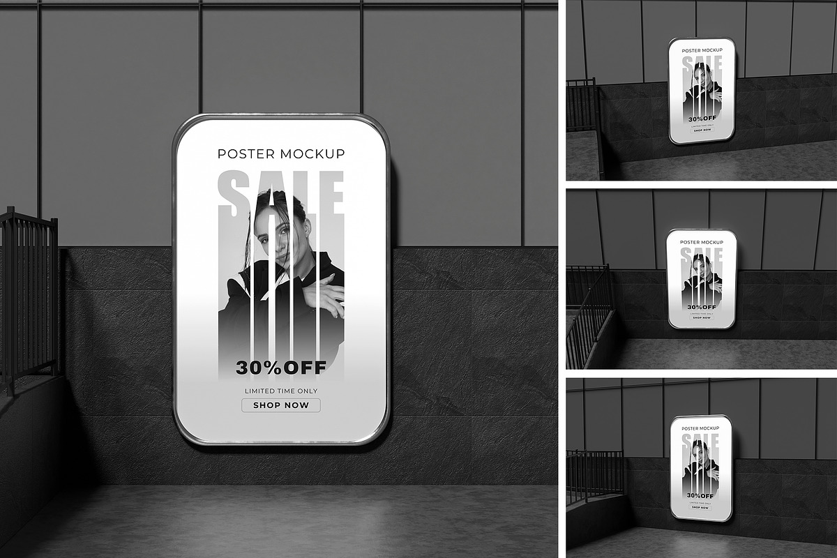 High-Quality Poster Mockup, an Advertising Mockup by swsi-studio