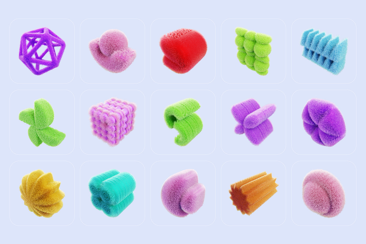 150+ Fluffy 3D illustrations, an Object Graphic by assetpro.design