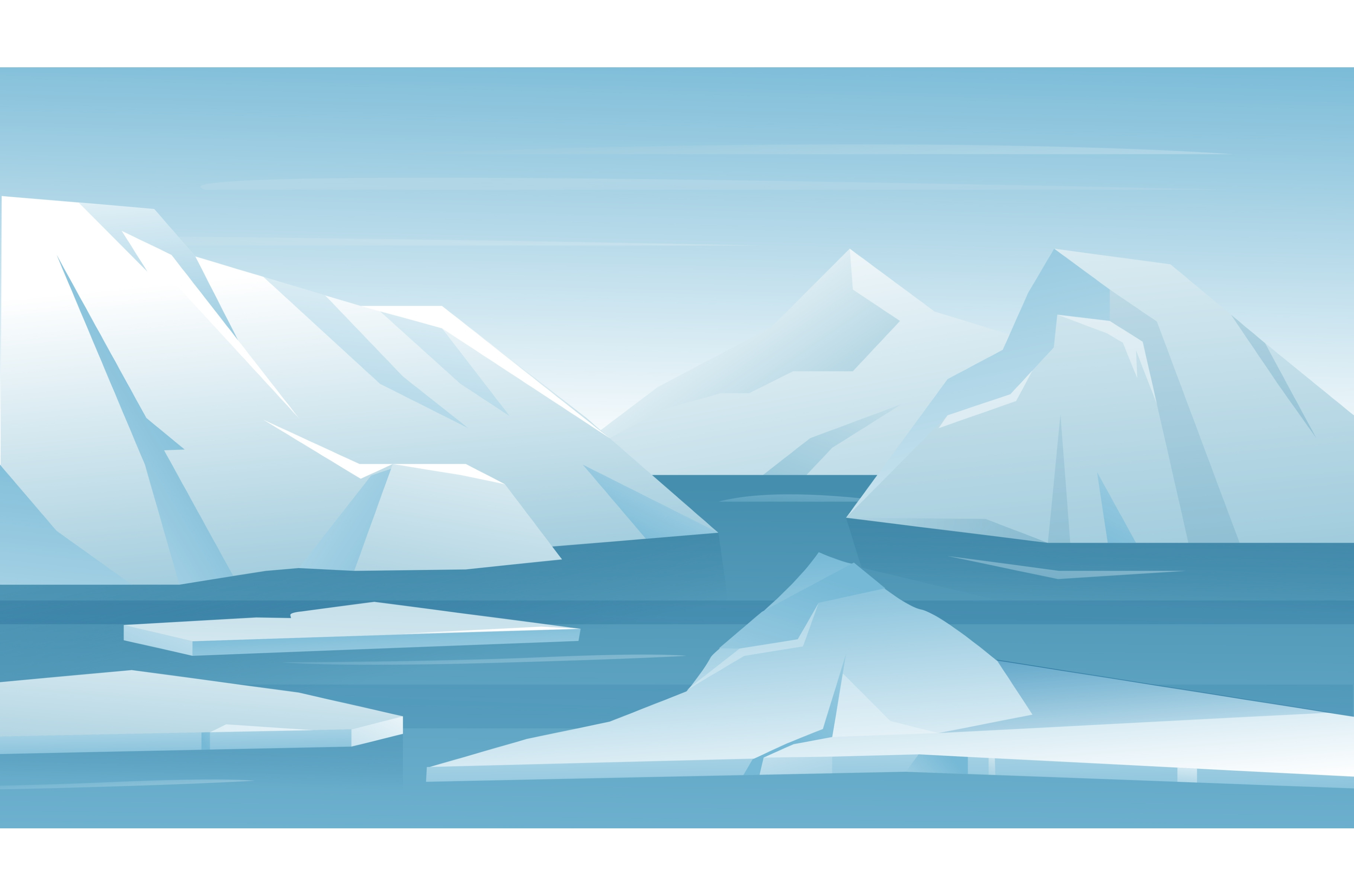 Arctic Antarctic ice landscape, an Illustration by Flashvector ...
