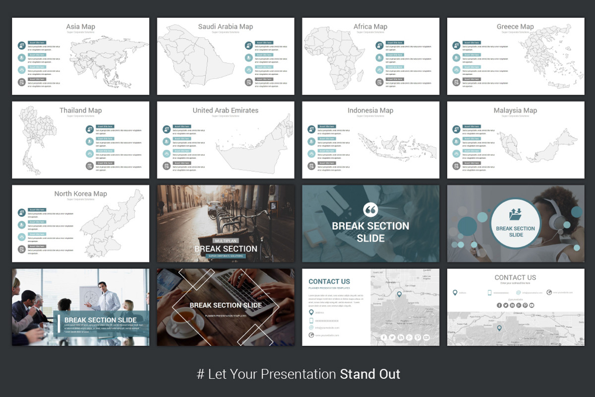 Modern MultiPlan PowerPoint Template, a Presentation Template by SlideOne