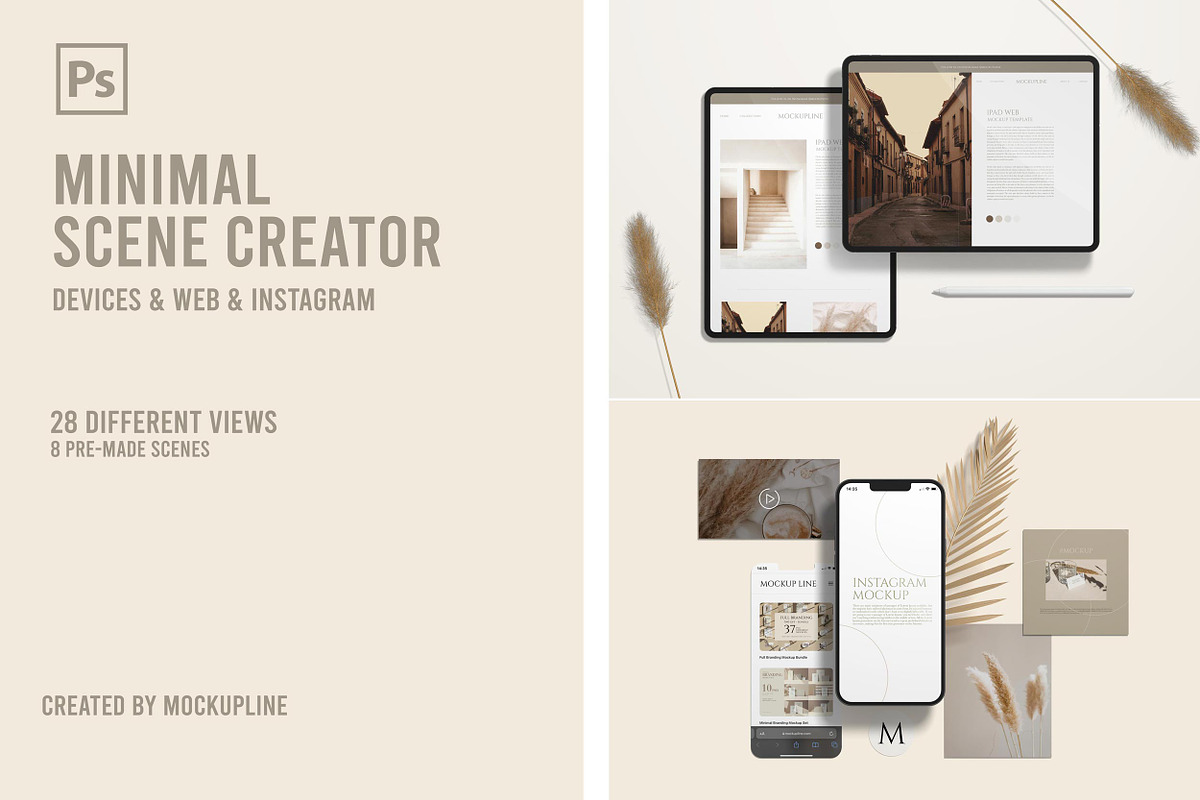 Minimal Scene Creator Mockup