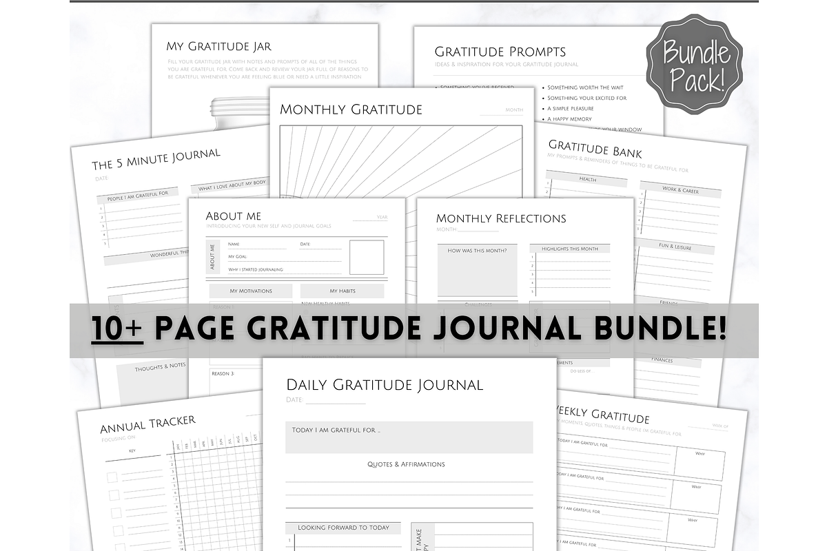 Printable Gratitude Journal BUNDLE