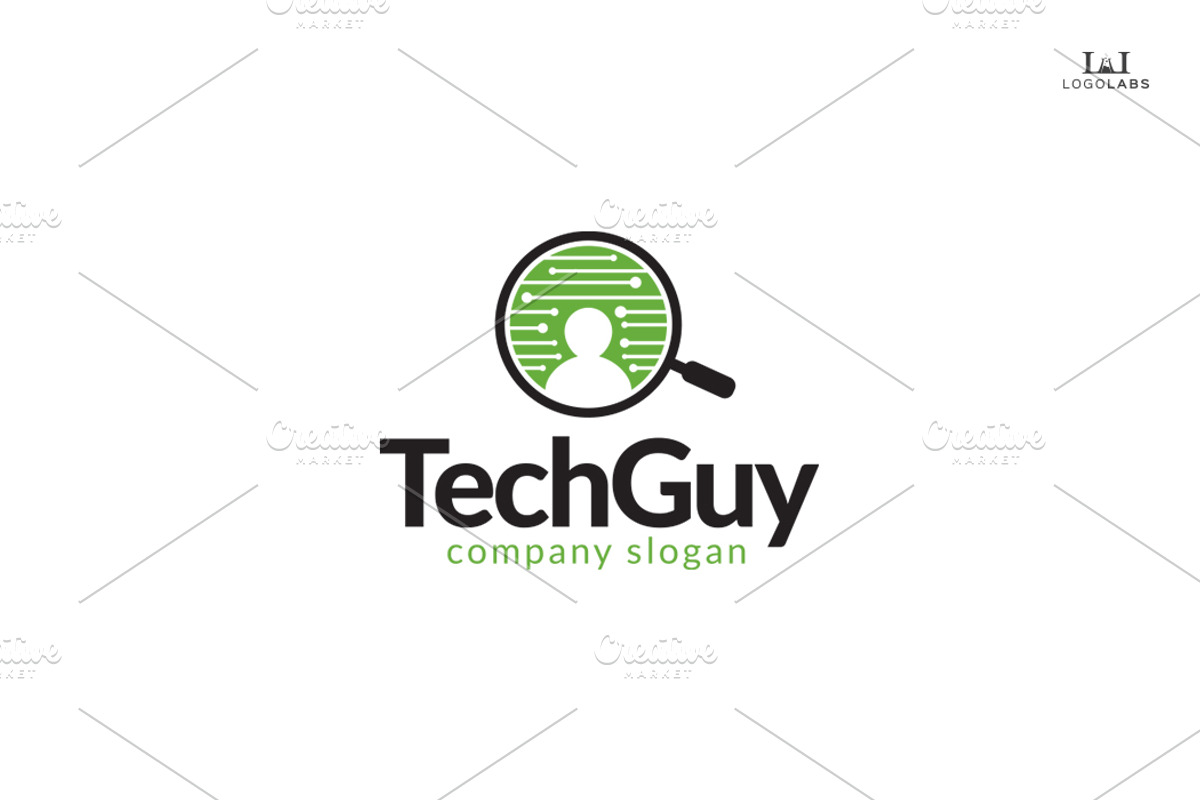 Tech Guy Logo, a Branding & Logo Template by LogoLabs | Creative Market