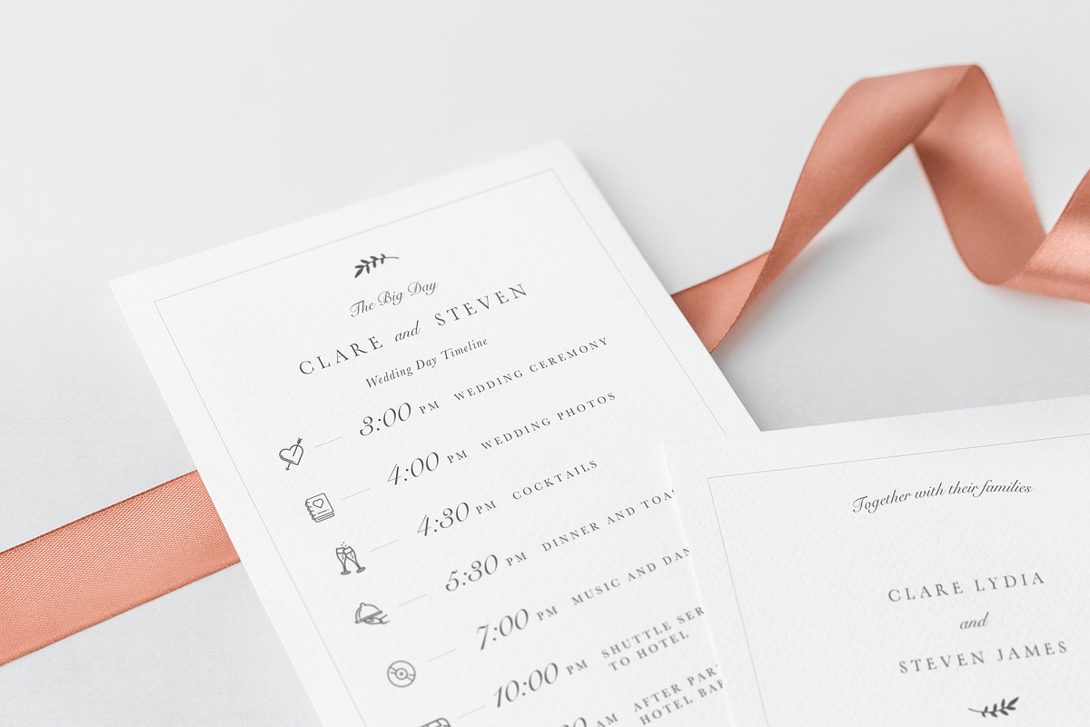 Printable Wedding Schedule, an Invitation Template by By Stephanie Design