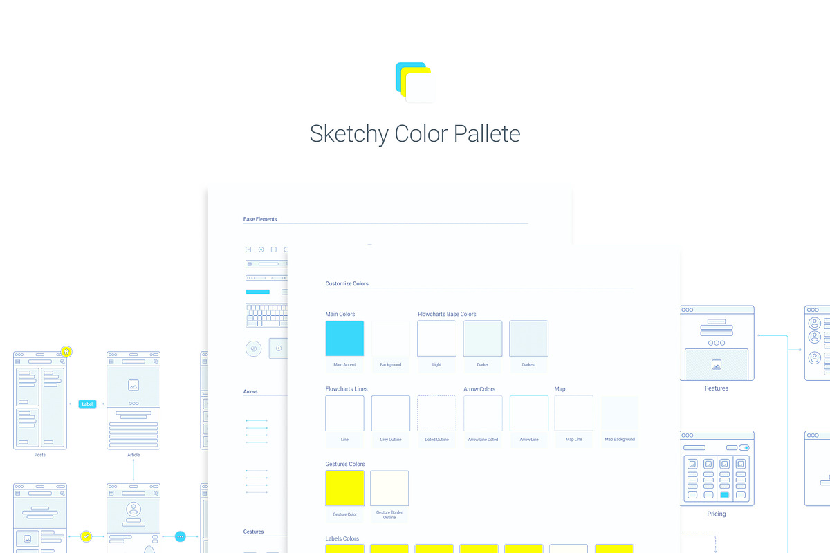 UX Flow | Wire Prototyping System, an UI Kit Template by ls.graphics