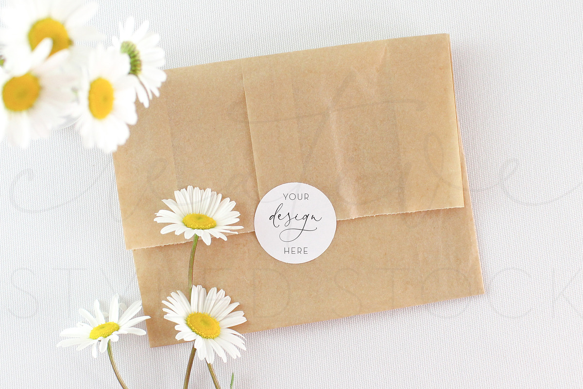 Round Favor Sticker Mockup Daisy, a Mockup by Creative Union Design