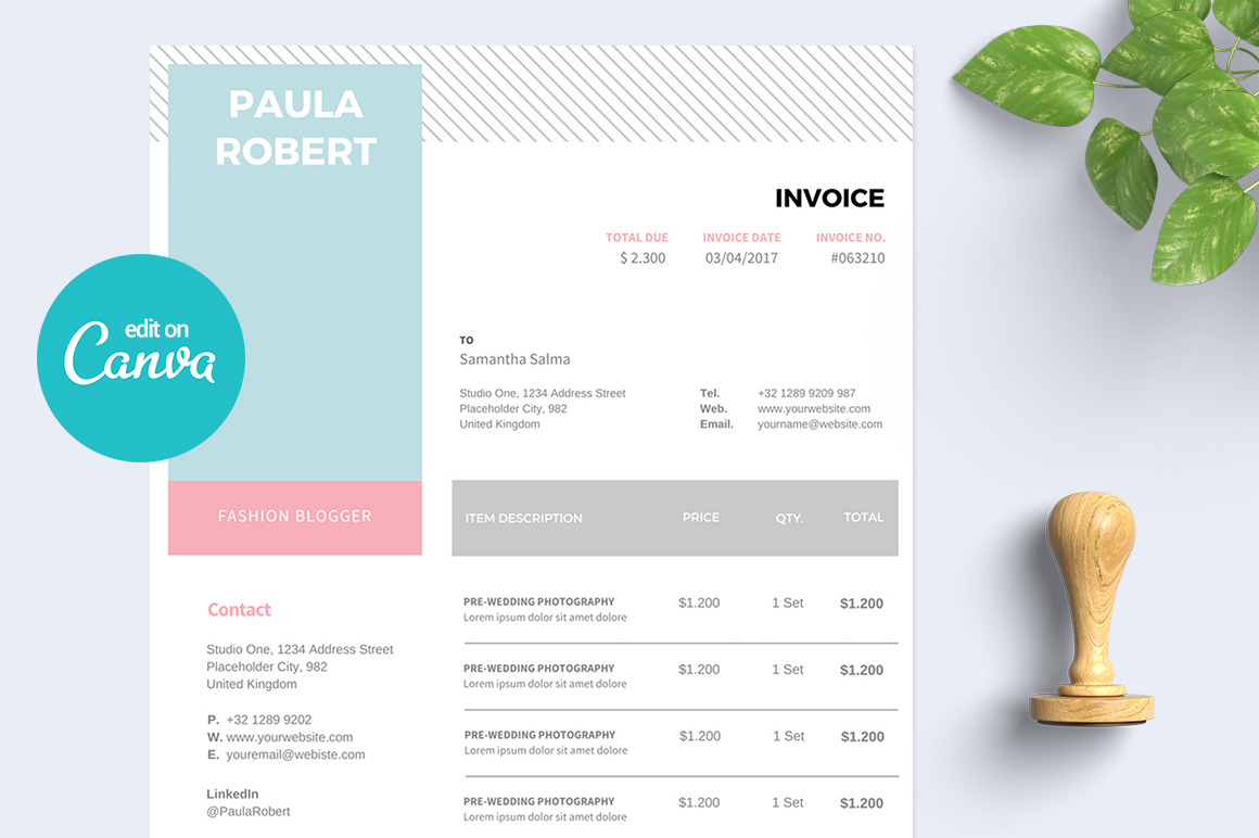CANVA Invoice, a Stationery Template by ariodsgn