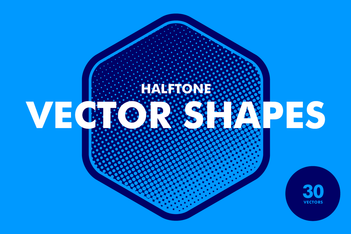 Halftone Vector Shapes - 30 Items, an Object Graphic by Offset