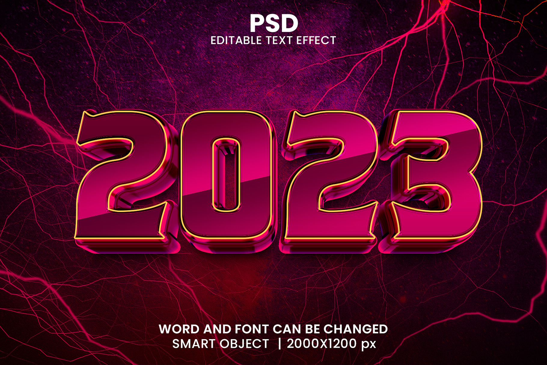 2023 3d Editable Psd Text Effect, a Layer Style Add-On by bdrobin