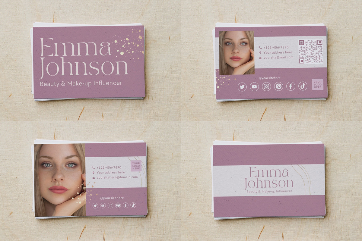 Beauty Influencer Business Card Kit, a Business Card Template by Golden ...
