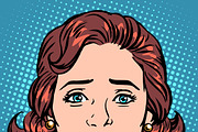 Retro Emoji sadness woman face | Illustrations ~ Creative Market