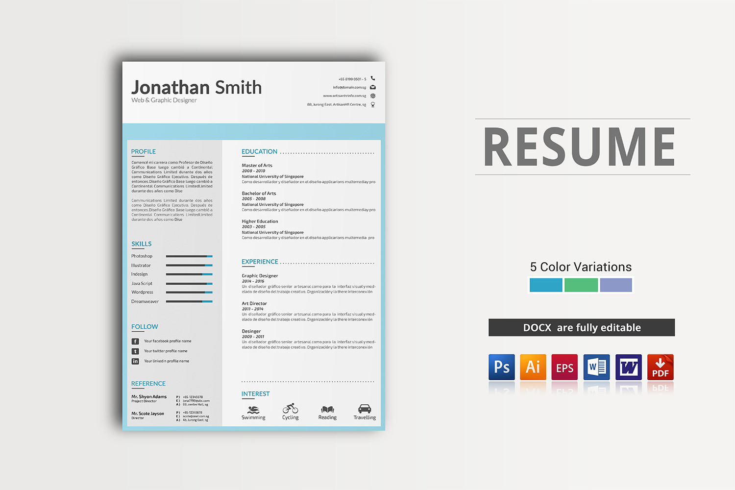 Resume, a Stationery Template by artisanHR