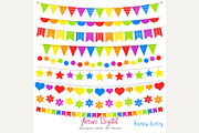 Rainbow Bunting Banner Clipart, an Illustration by Avenie Digital