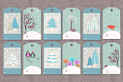 Winter/Christmas gift tags, a Card Template by abooza