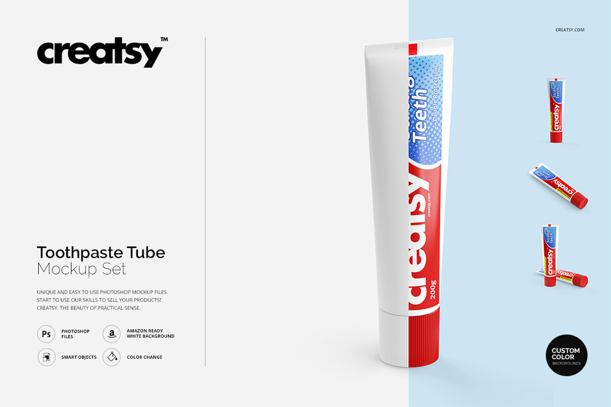 Toothpaste Tube Mockup Set, a Packaging Mockup by creatsy2