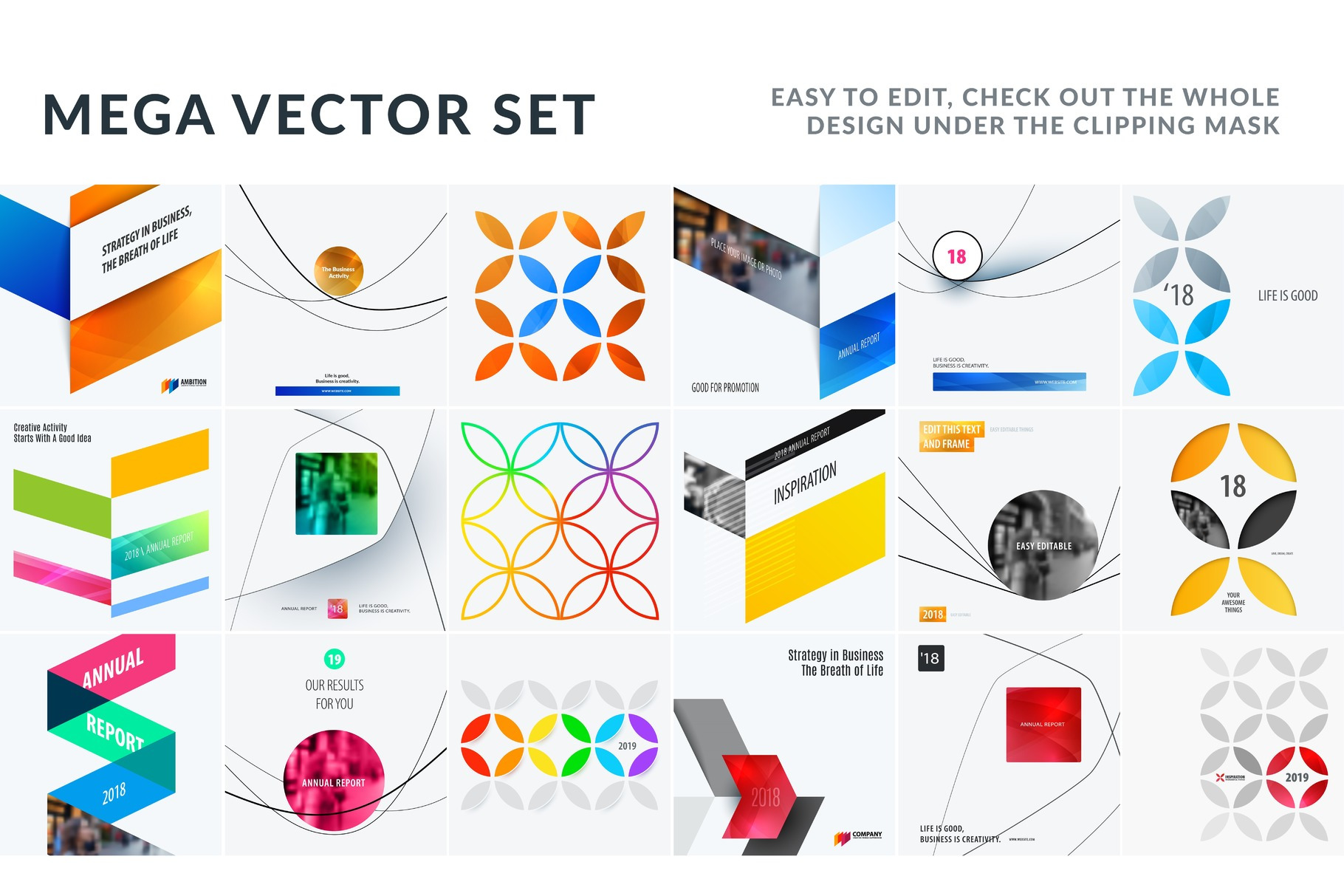 Set of abstract vector design for graphic template. Creative modern ...