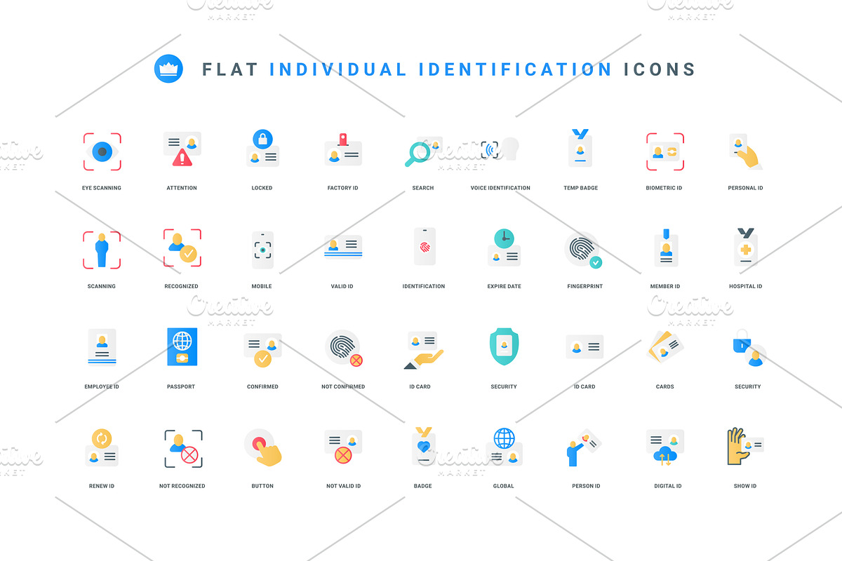 Id card passport information icons, an Object Illustration by Lemberg ...