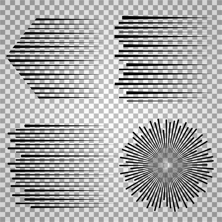 Vector speed lines, a Decorative Illustration by Microvector