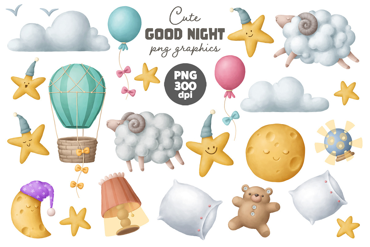 Good Night clipart, an Illustration by TheCuteShop