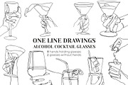One line Drawings: Alcohol Cocktails, an Object Illustration by Artalia