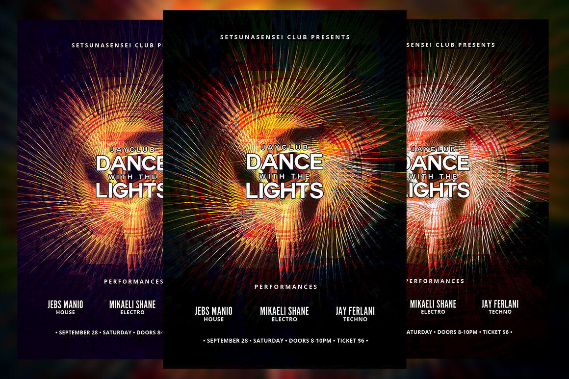 Dance with the Lights Flyer, a Flyer Template by KiraYamato Design Studio