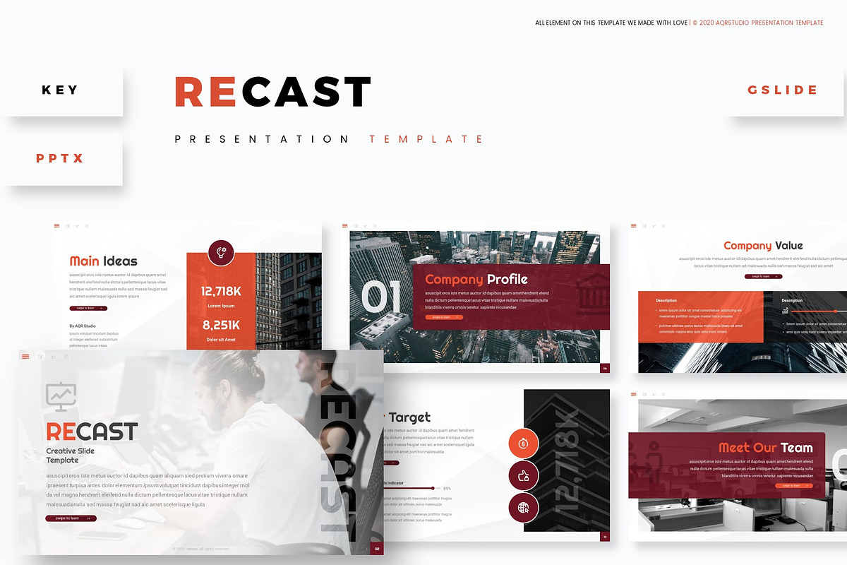 Recast - Presentation Template, a Presentation Template by AQR Studio