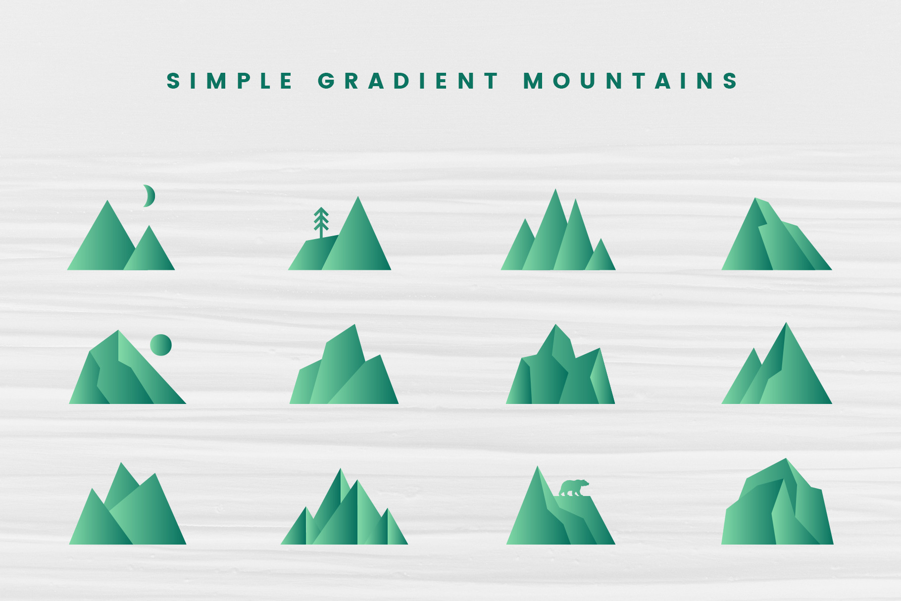 Simple Gradient Mountains, an Illustration by Build Interactive