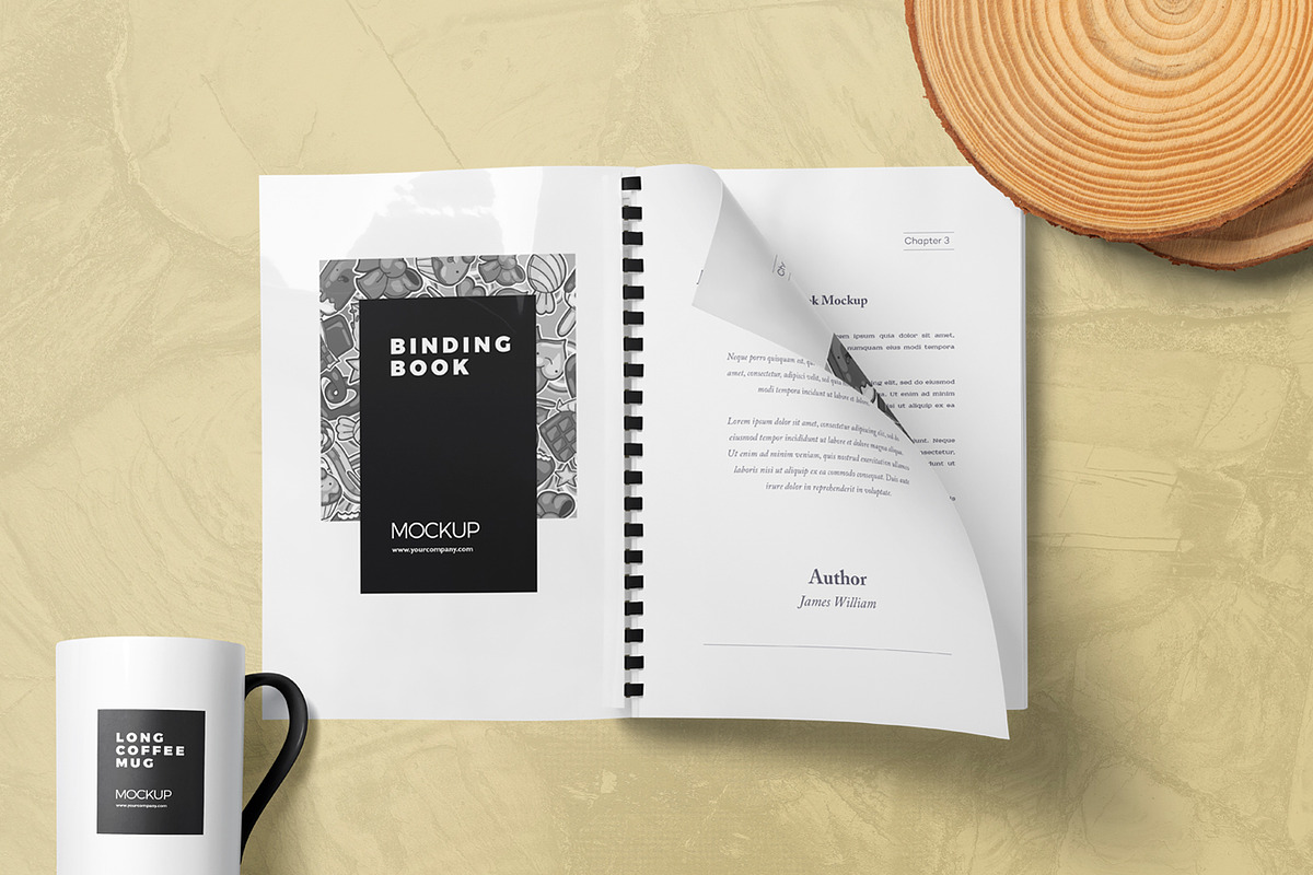 A4 Comb Binding Book Mockups, a Books & Magazine Mockup by ZippyPixels